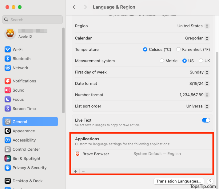 如何更改 Brave 浏览器的语言设置 - 适用于大多数应用程序的语言更改