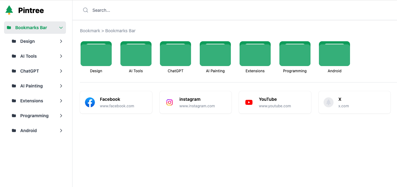 Pintree：帮你把杂乱无序的 Chrome 收藏夹变成个人导航网站