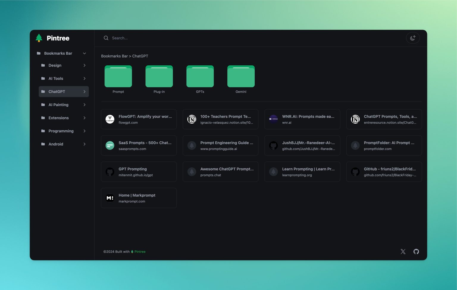 Pintree：帮你把杂乱无序的 Chrome 收藏夹变成个人导航网站