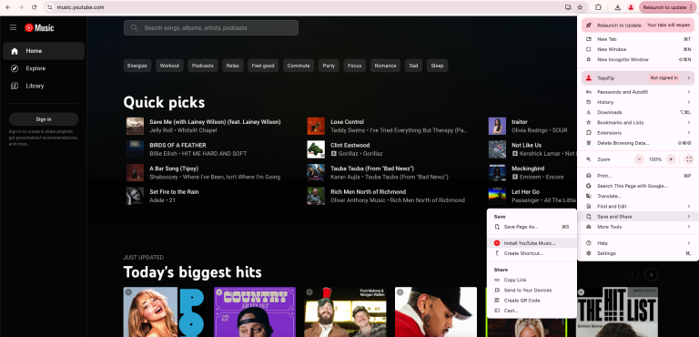 在 PC 端安装 YouTube Music 桌面版的 3 种方法