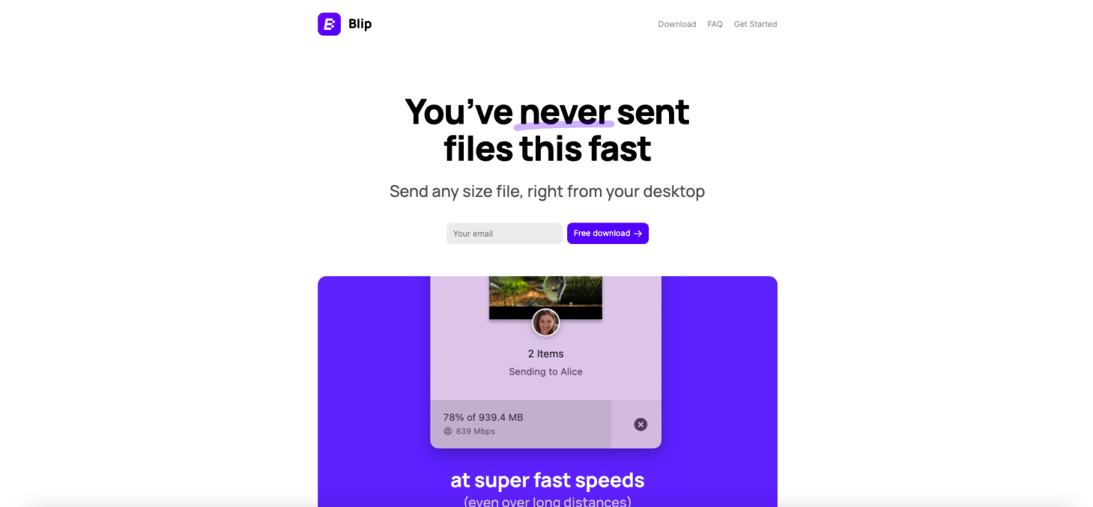 Blip – 让人眼前一亮的免费、快速、无限制点对点文件传输工具