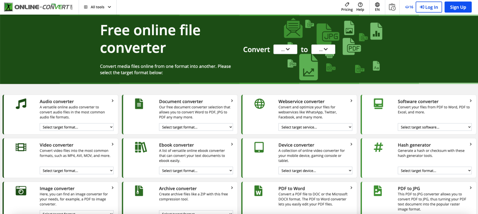 免费在线格式转换器推荐汇总 - 文件转换, 视频格式转换, 音频格式转换, PDF转换等