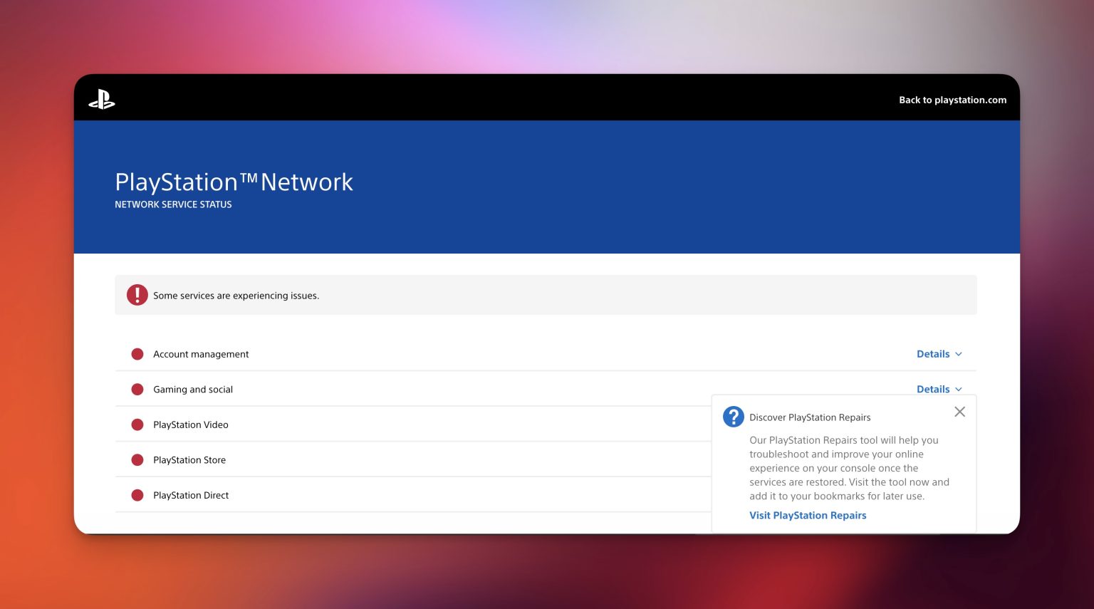 索尼 PlayStation 出现全球性网络中断